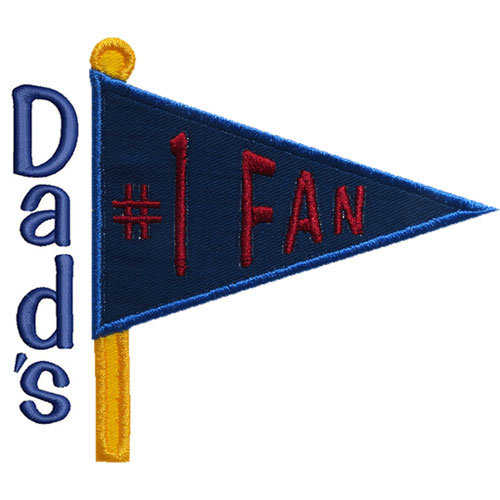 Pennant Dad Fan Flag Applique Design